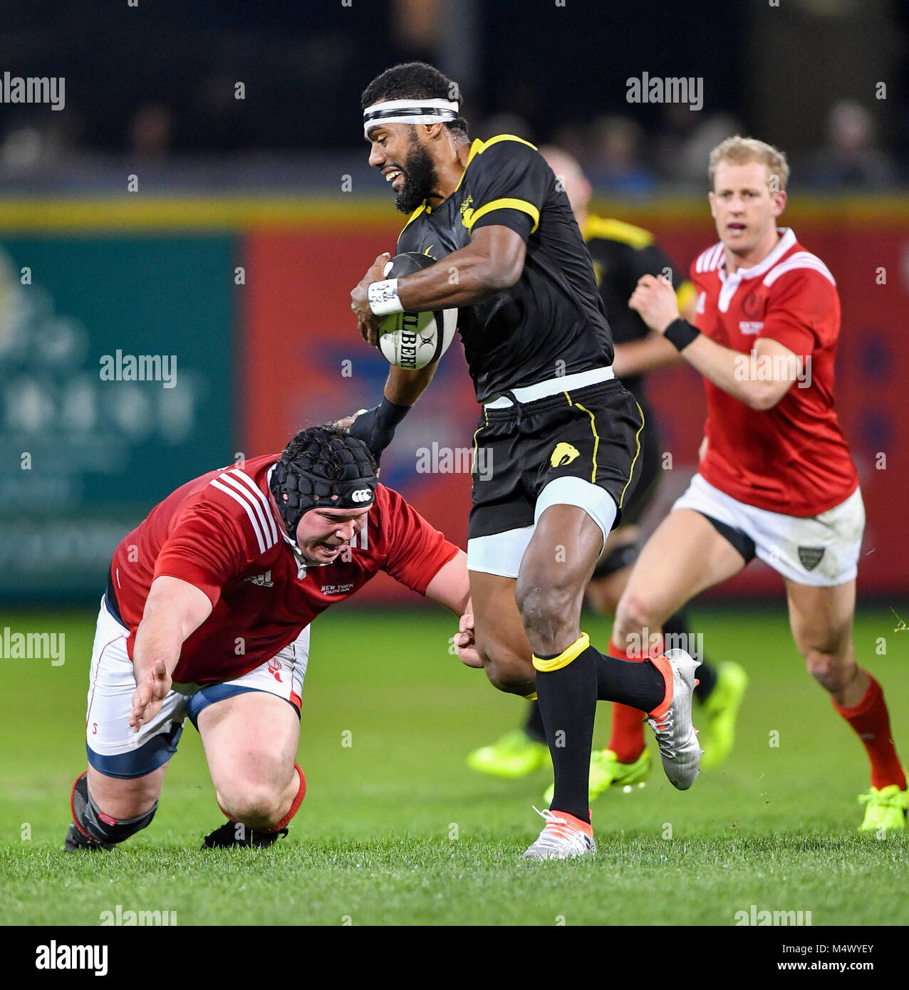 Sugar Land, TX, USA. 17th Feb, 2018. Houston SaberCats Josua Vici (11 ...