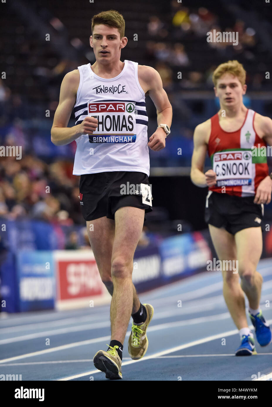Birmingham, UK. 18th Feb, 2018. Guy Thomas in action during today's Men ...