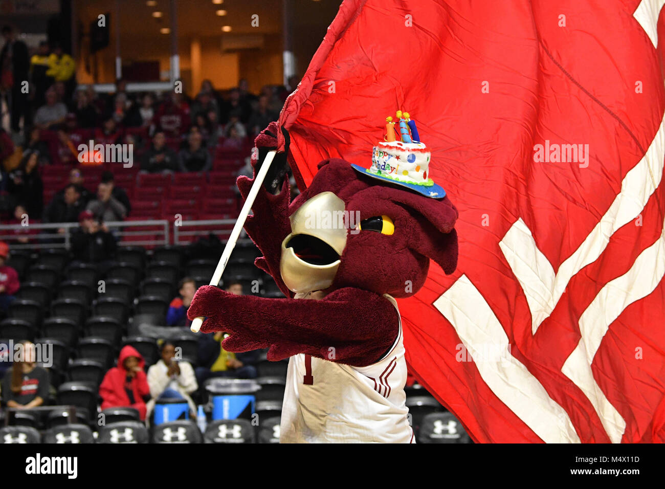 Philadelphia, Pennsylvania, USA. 18th Feb, 2018. Temple Owls mascot ...