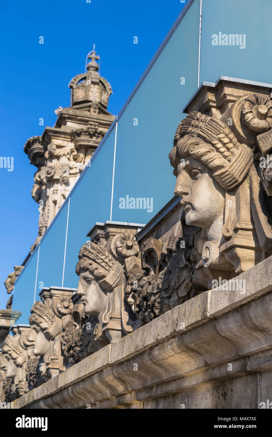 The bas-relief on the cornice of the building of the Bundestag. Germany ...