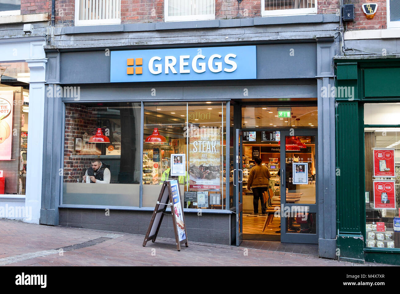 Greggs shop store front fronts hi-res stock photography and images - Alamy