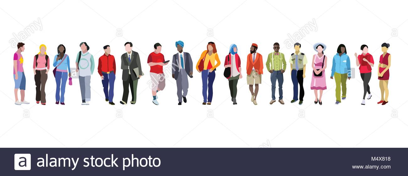 Mixed Race Crowd Stock Vector Images - Alamy