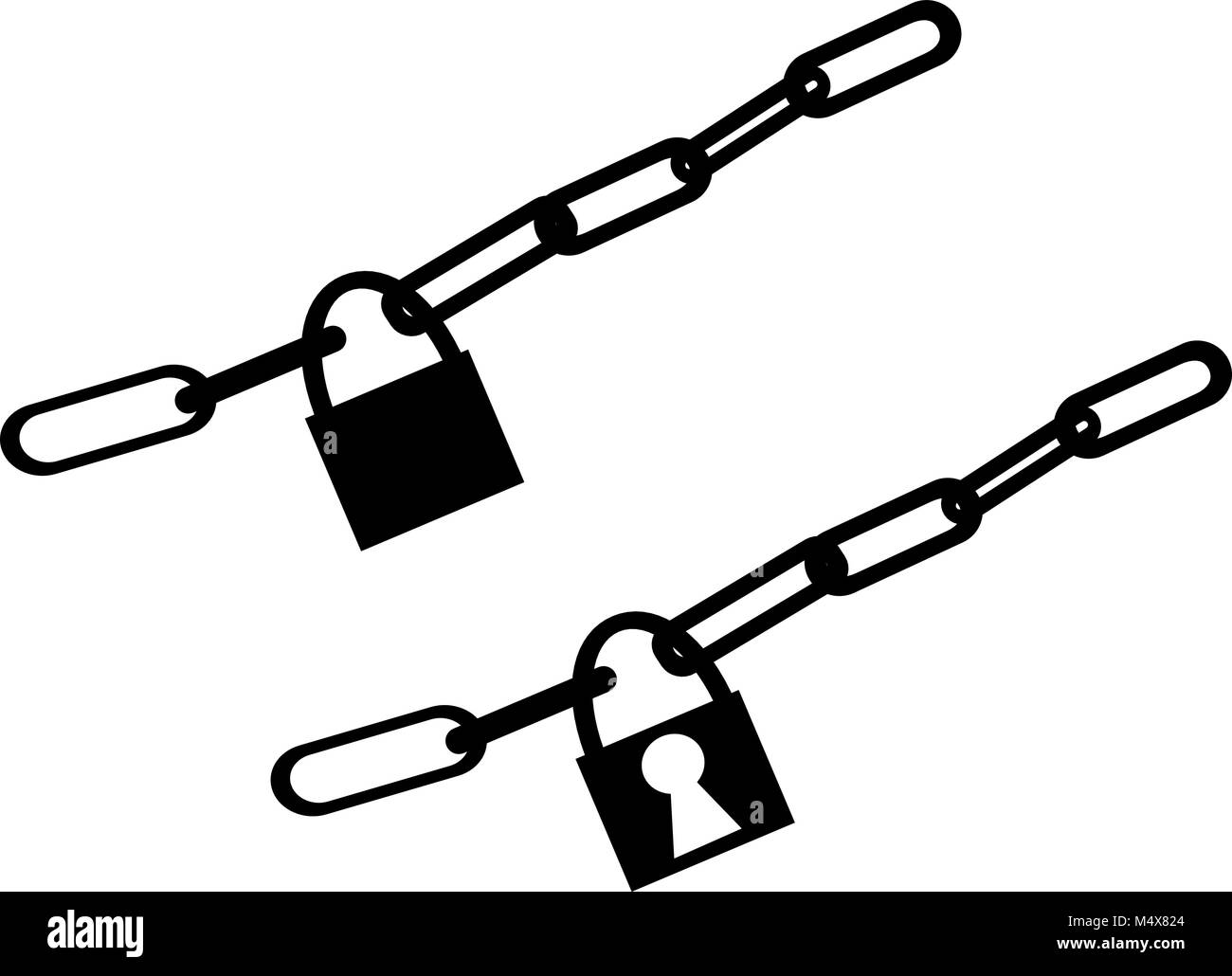 Black and white key in a lock Stock Vector Images - Alamy