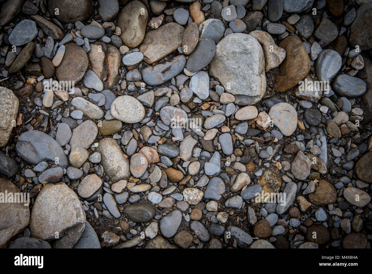 Smooth River Rocks on Bank Texture Background Image Stock Photo - Alamy