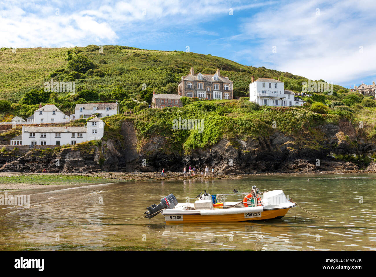 The view from the harbour in Port Isaac, Cornwall, England, U.K Stock ...