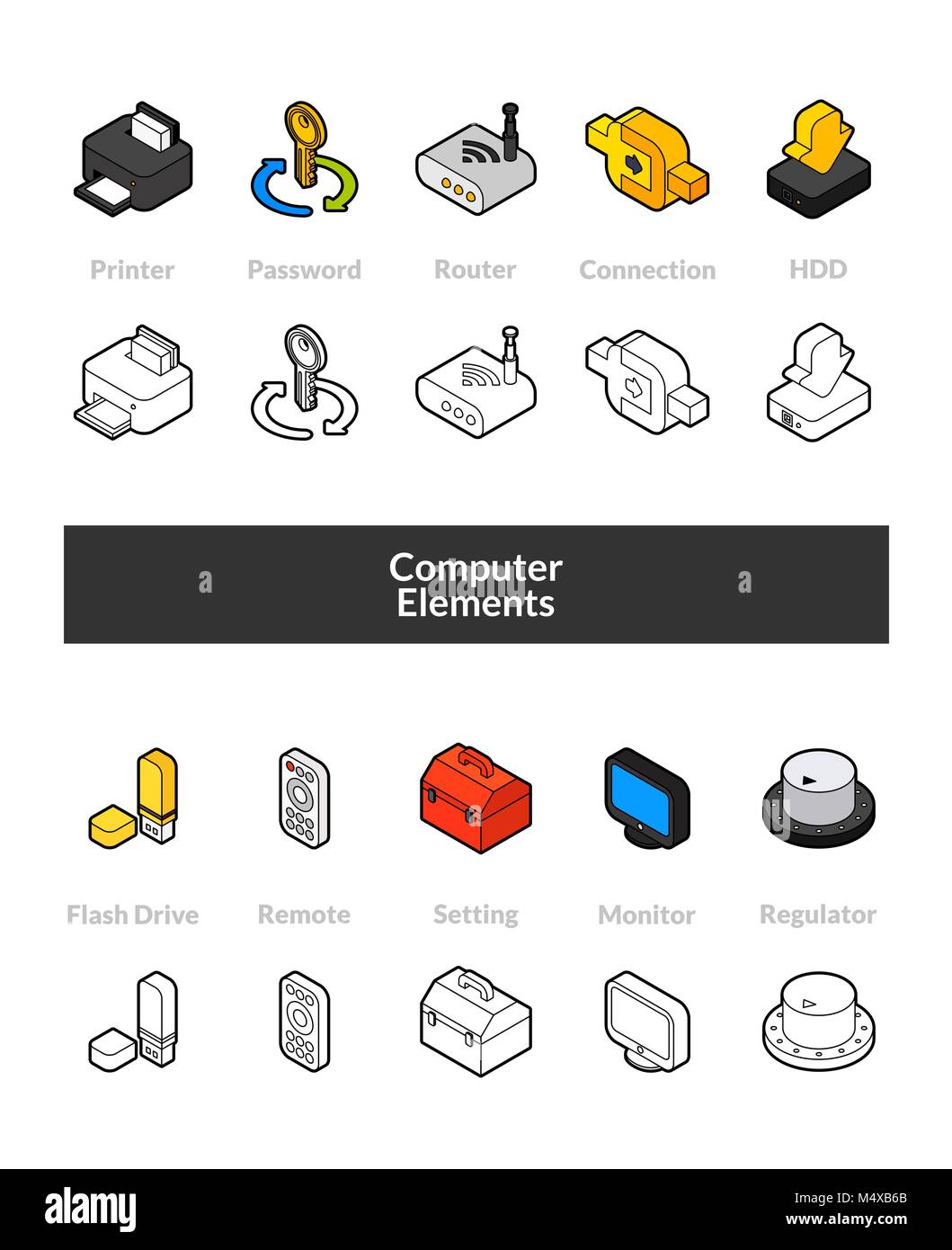 Router and modem icons hi-res stock photography and images - Alamy