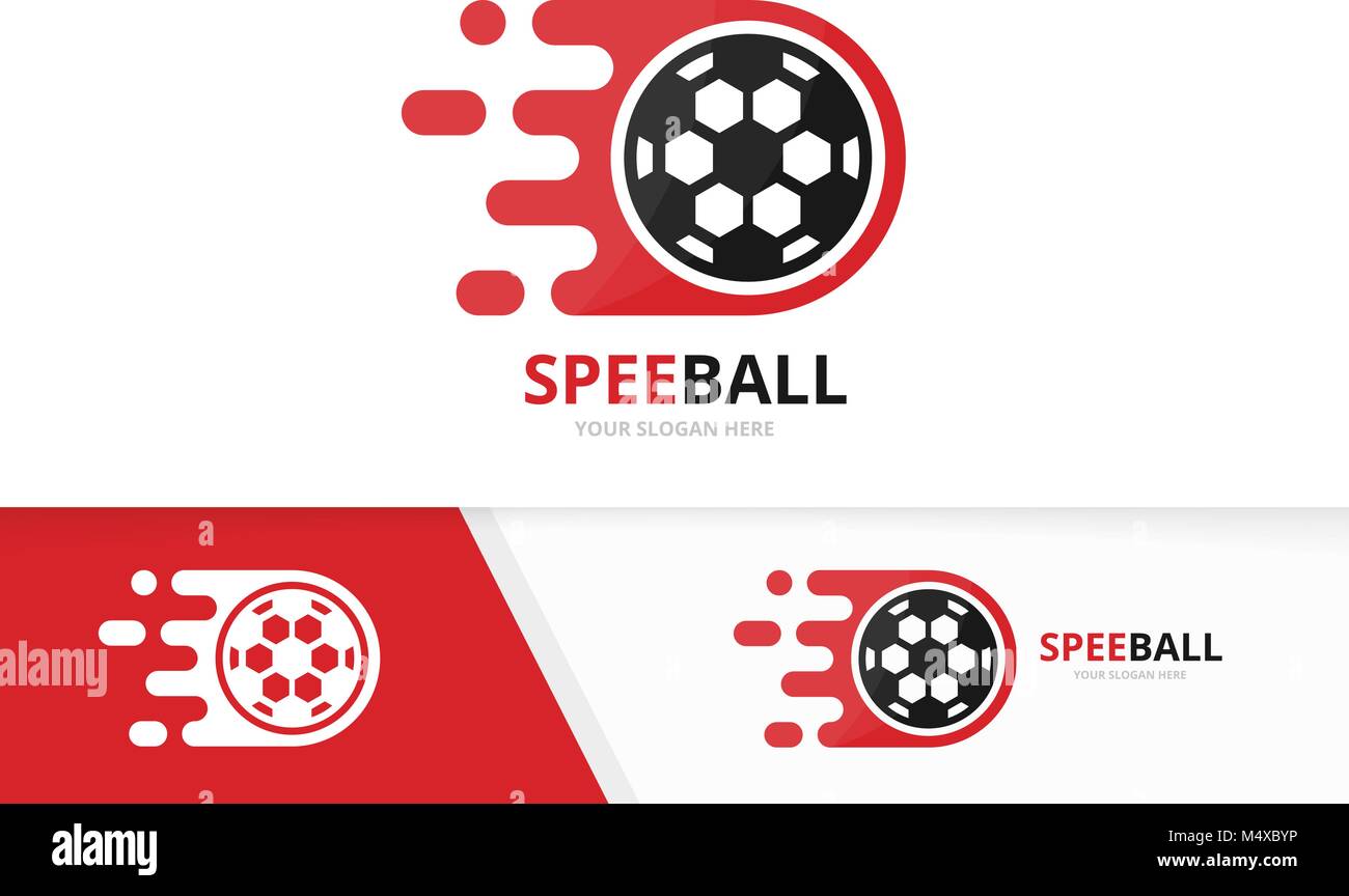Vector fast soccer logo combination. Speed ball symbol or icon. Unique ...