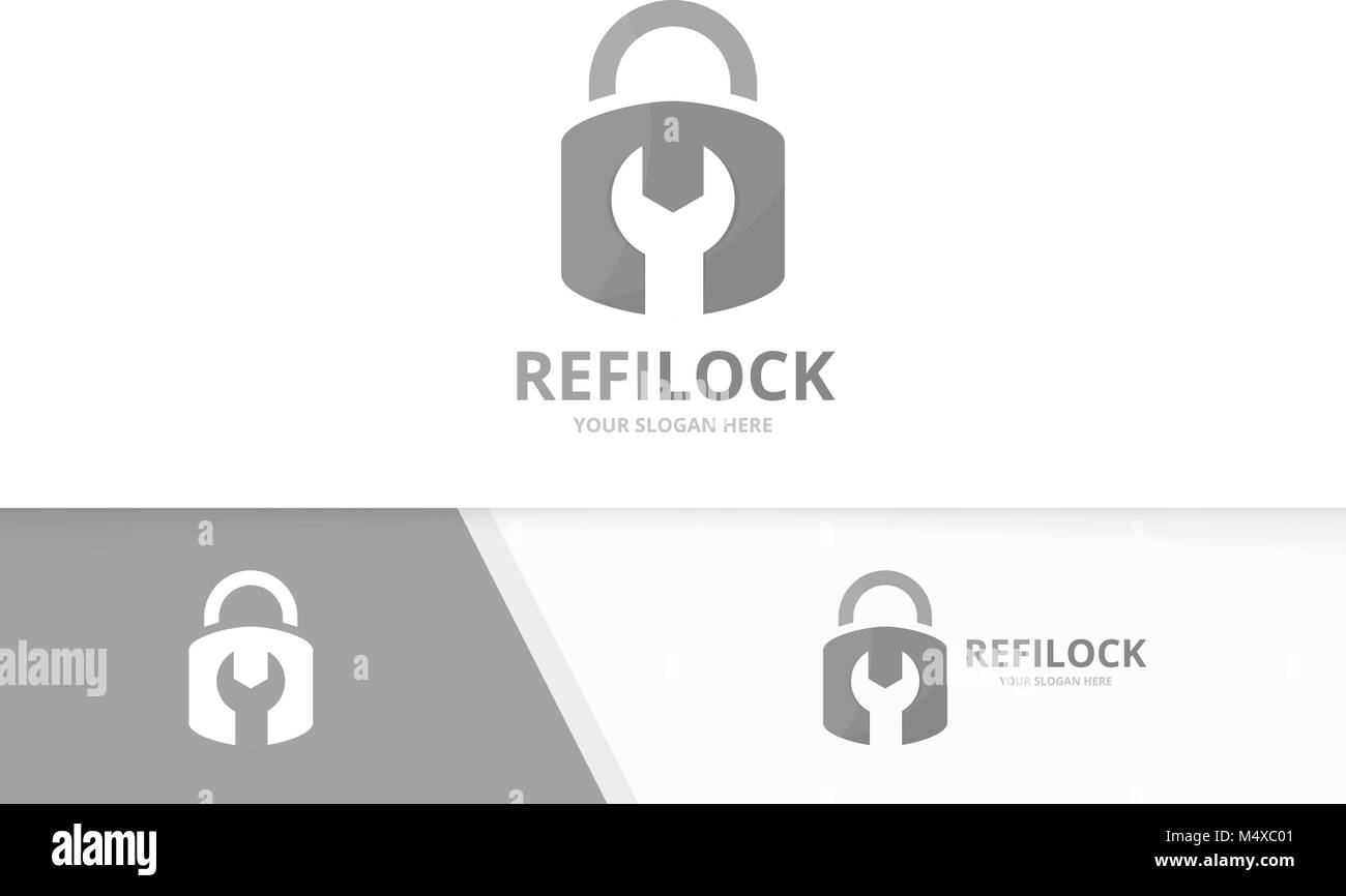 Vector lock logo combination. Safe and repair symbol or icon. Unique ...