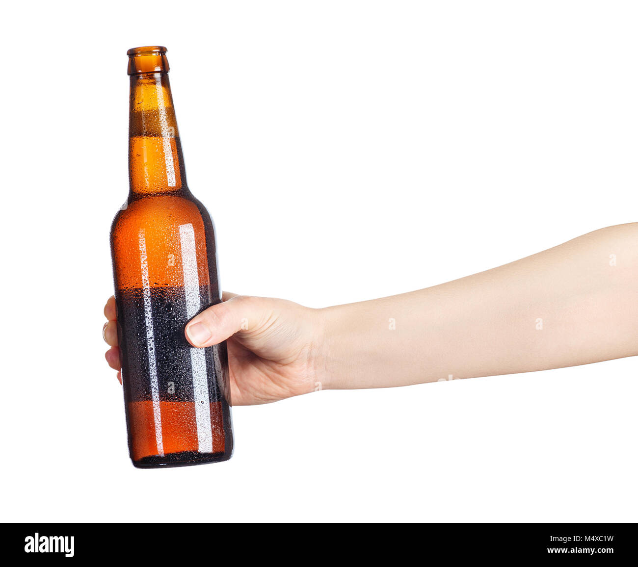 Female hand holding beer bottle hi-res stock photography and images - Alamy