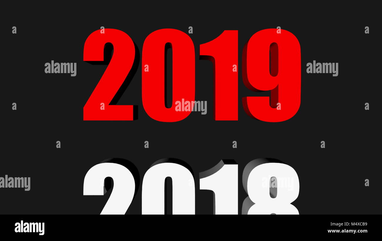 Abstract background with red 2019 text. 3d rendering Stock Photo - Alamy