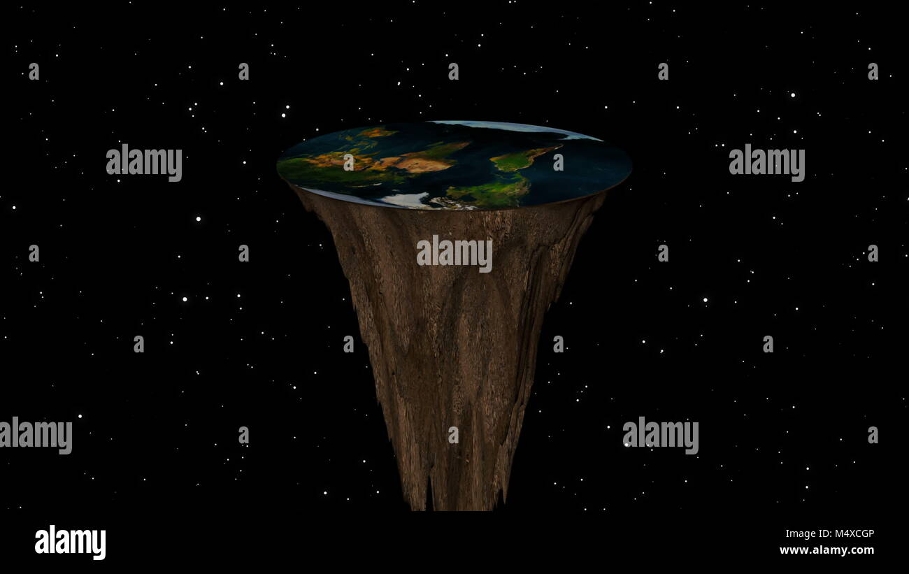 The concept of a flat planet Earth. 3d rendering Stock Photo - Alamy