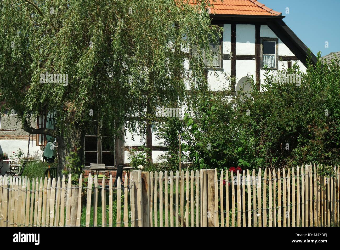 Summer village idyll, Altwarp Stock Photo - Alamy