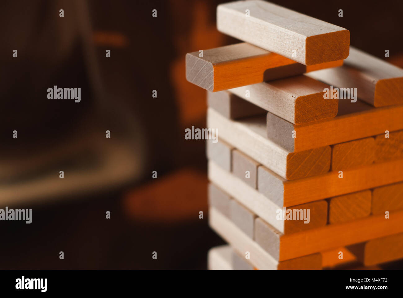 Closeup stack wooden blocks game,educational games for kids Stock Photo ...