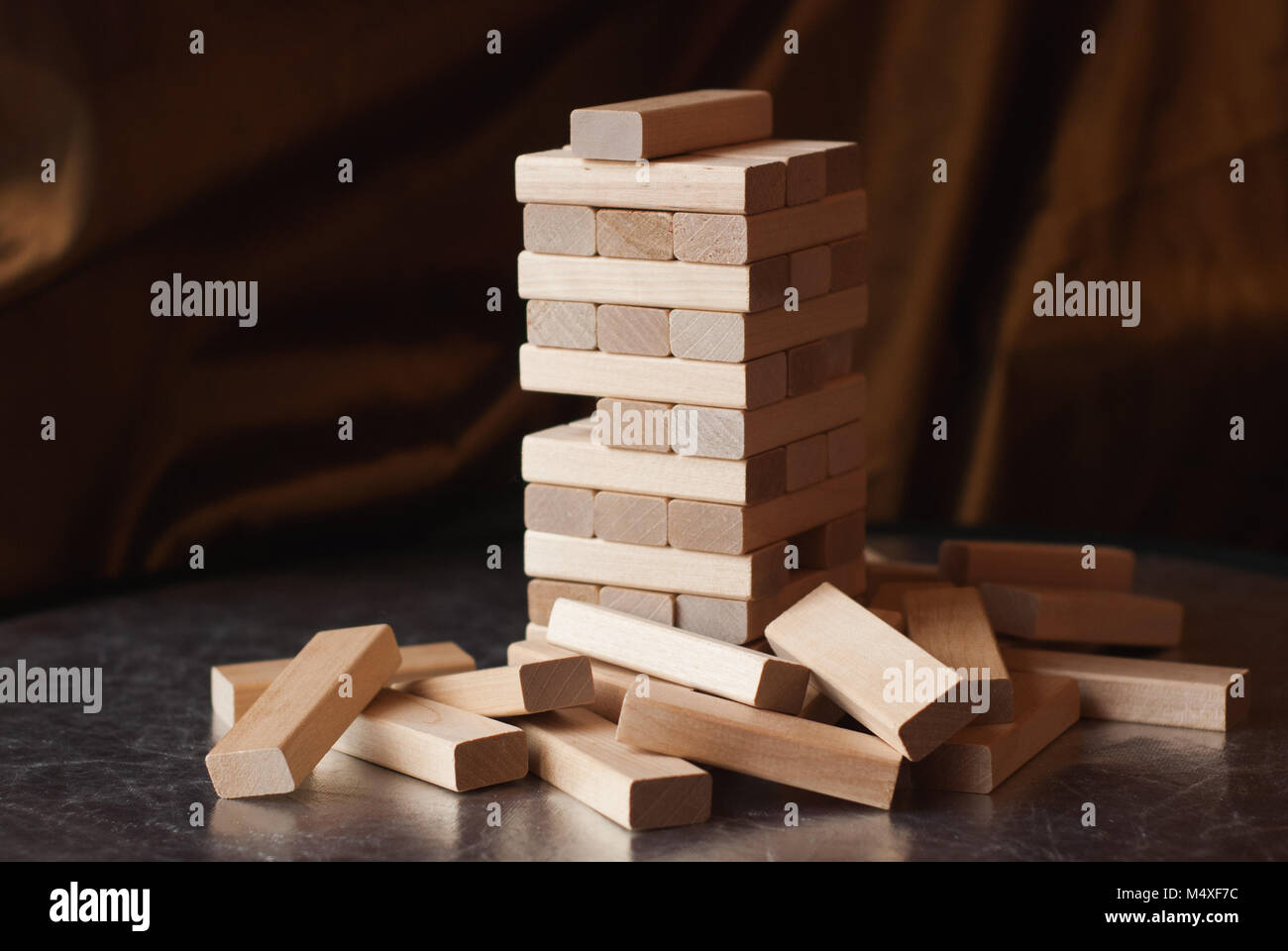 Closeup stack wooden blocks game,educational games for kids Stock Photo ...