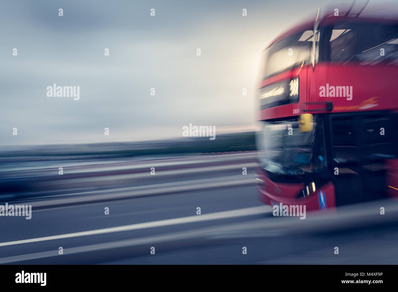 Speeding double decker hi-res stock photography and images - Alamy