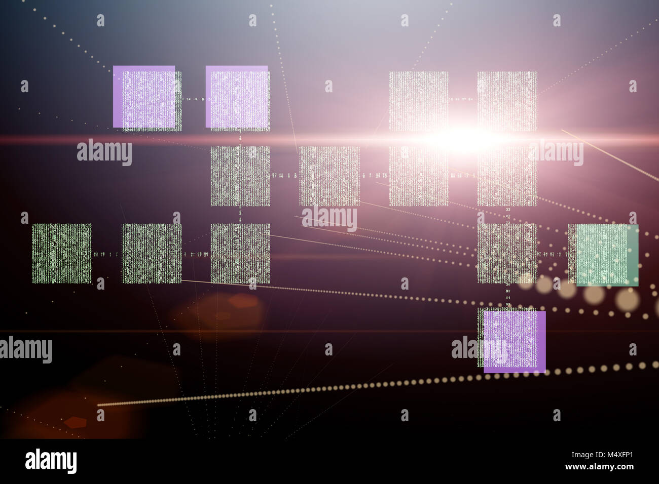 Blockchain concept as futuristic idea of database - 3d rendering Stock ...