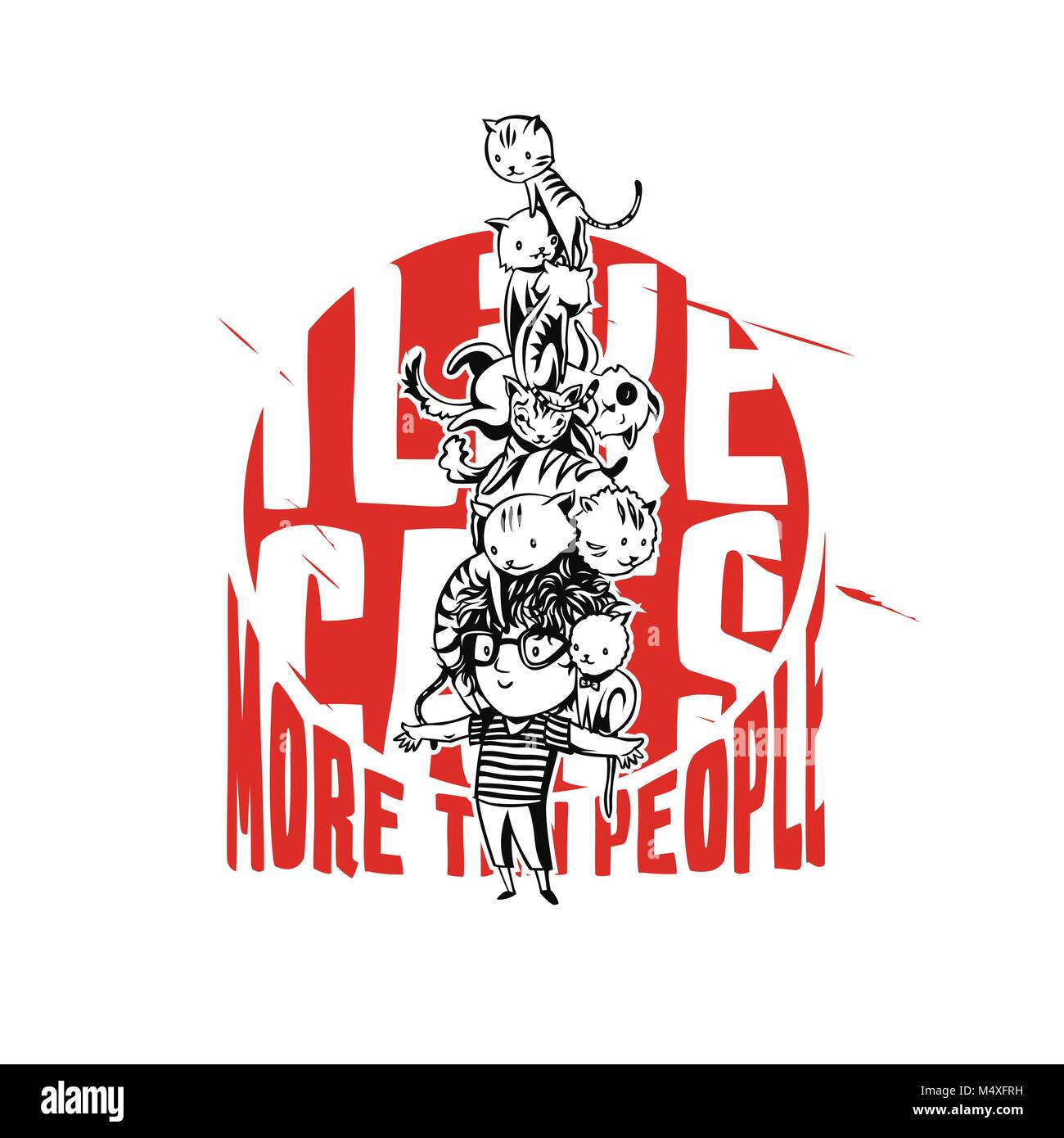 Cat lover boy vector illustration Stock Vector Image & Art - Alamy