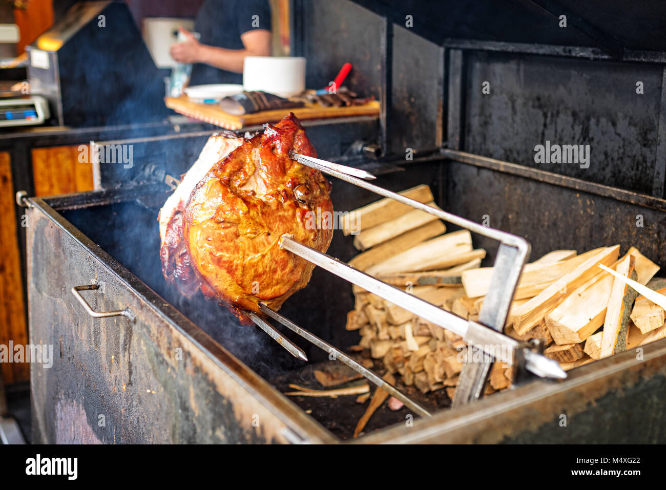 a fresh and tasty Grilled pork knuckle Stock Photo - Alamy