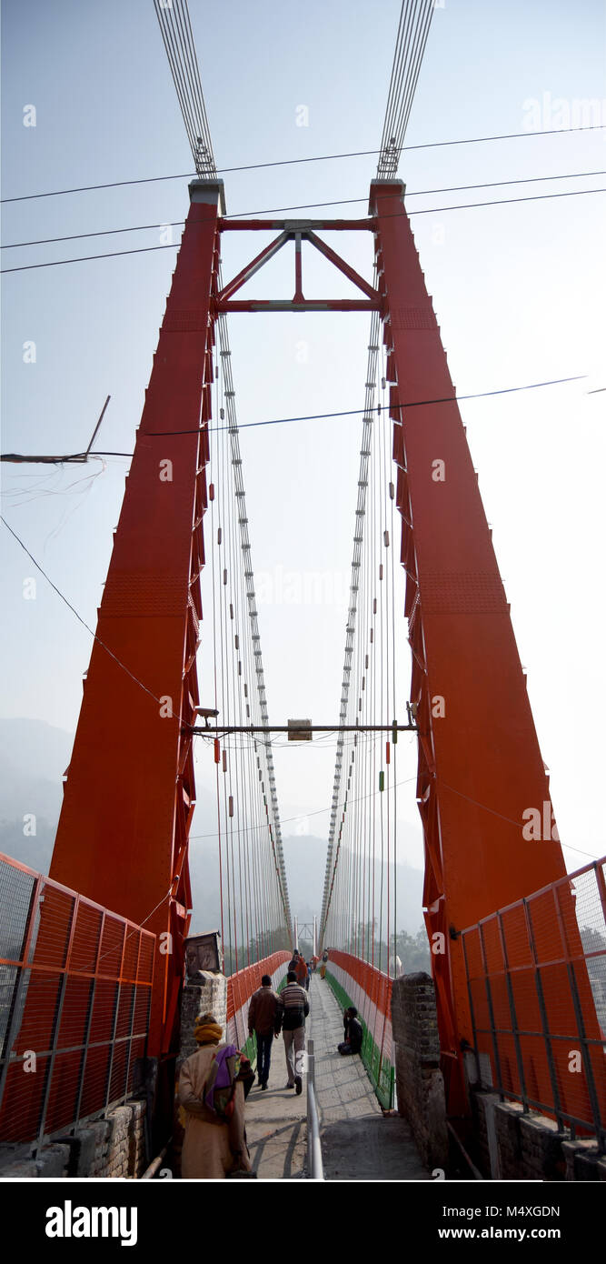 Hanging Bridge in Rishikesh Stock Photo - Alamy