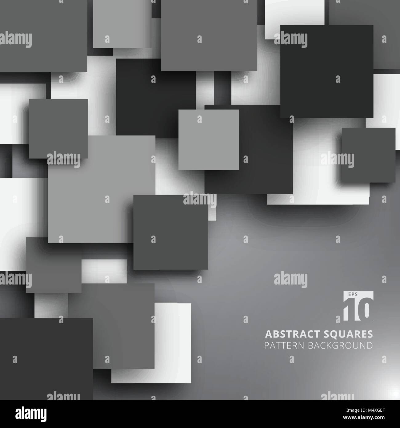 Abstract overlapping square black and white color background. Vector ...