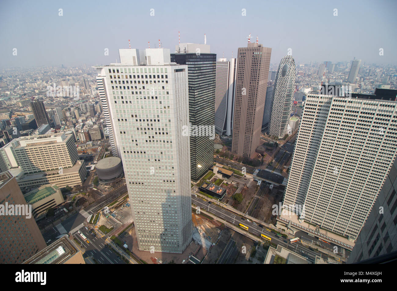 The view from the 45th Floor of the Tokyo Government building showing a ...