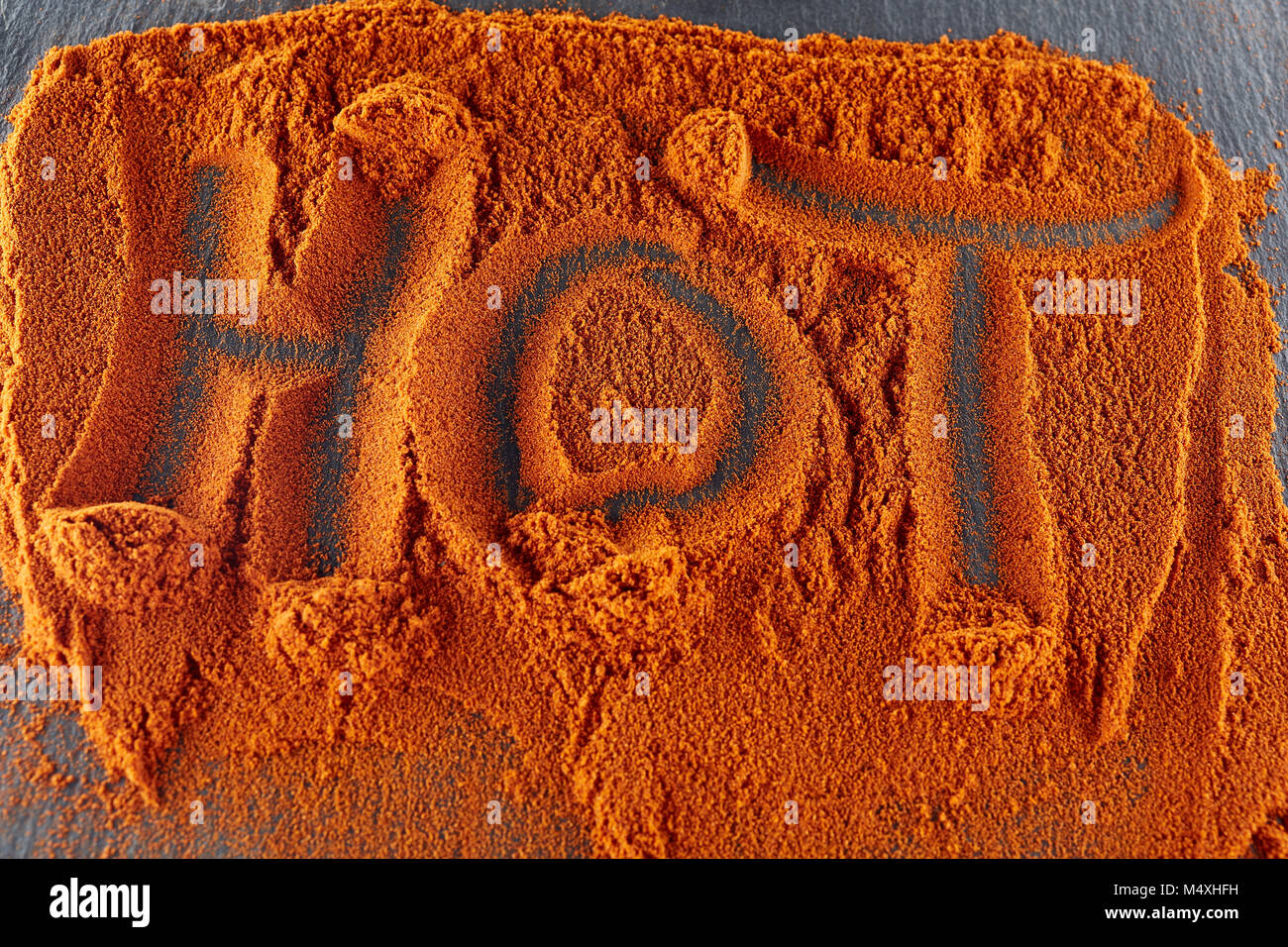 Top view on the texture background of red chilli pepper powder Stock ...