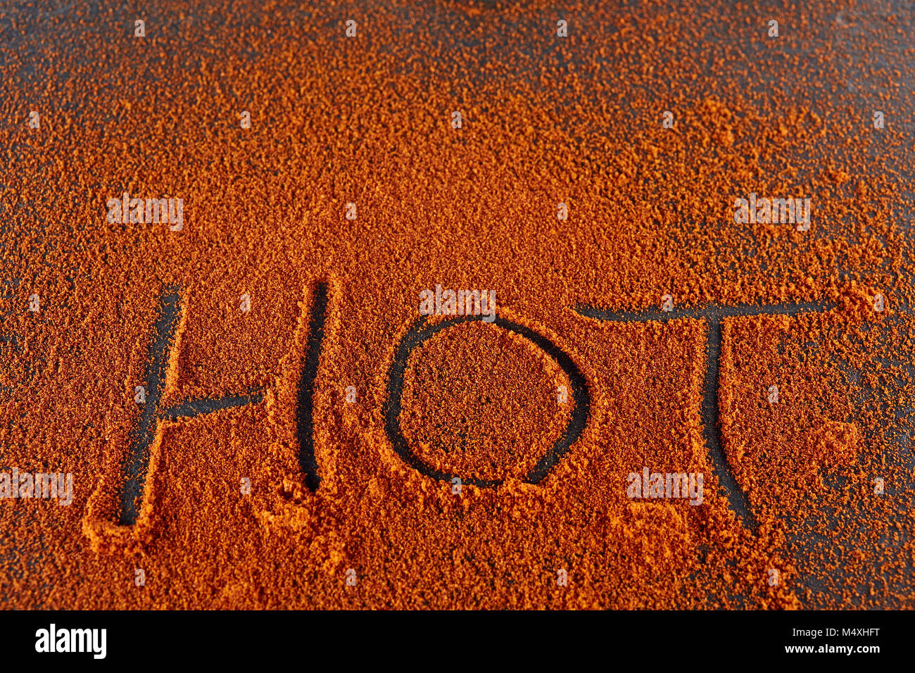 Top view on the texture background of red chilli pepper powder Stock ...