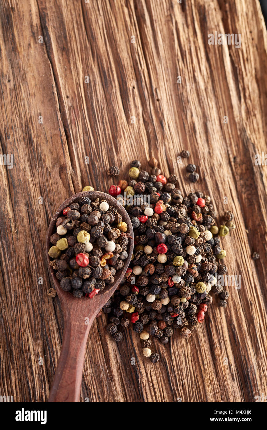 Mixed peppercorns. Dry mix peppercorns close up Stock Photo - Alamy