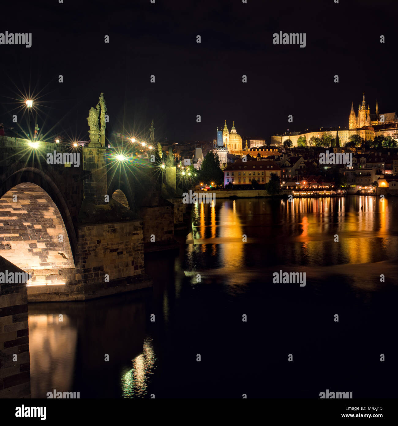 Prague at night Stock Photo - Alamy