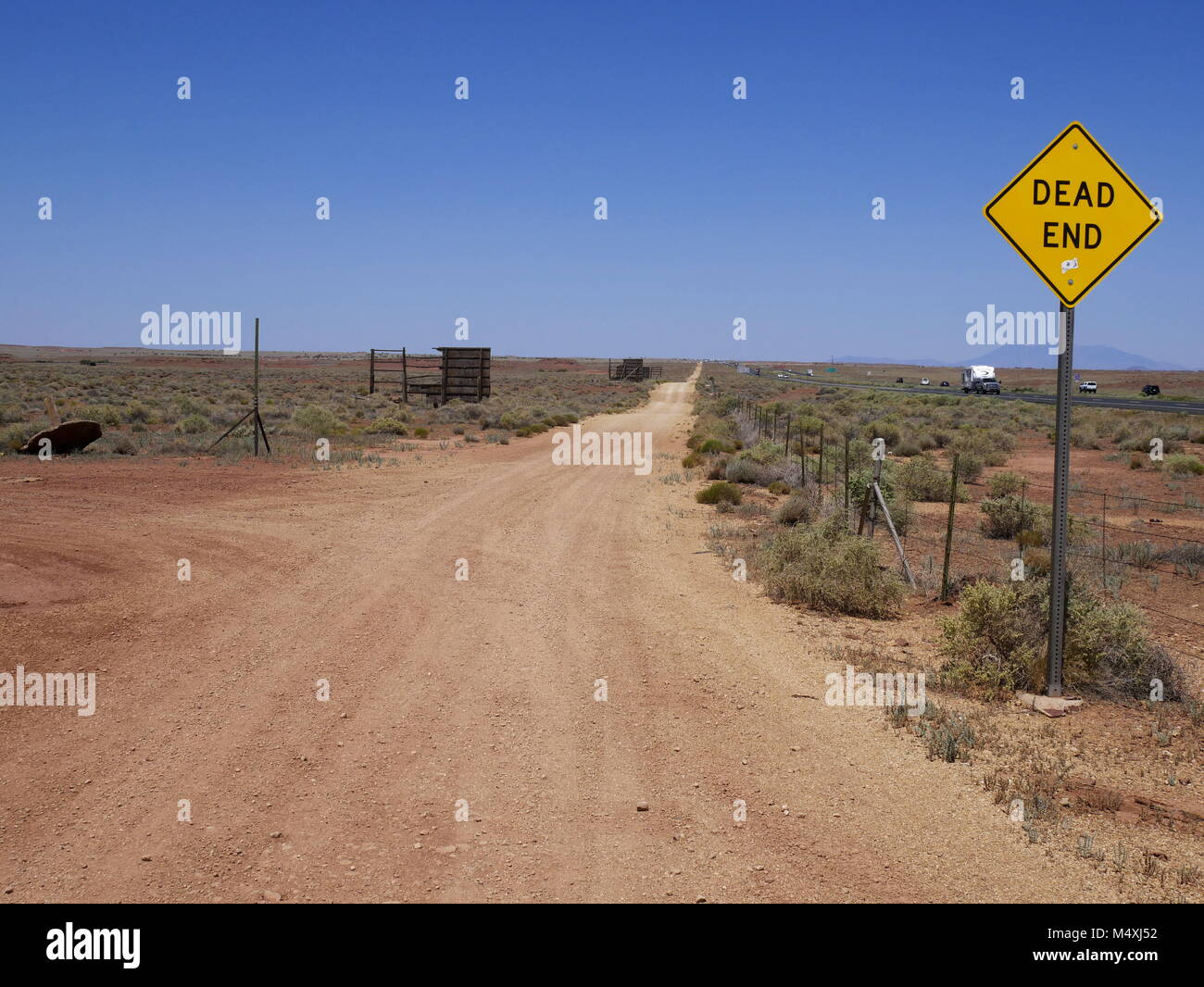 Route 66 Dead End Stock Photo - Alamy