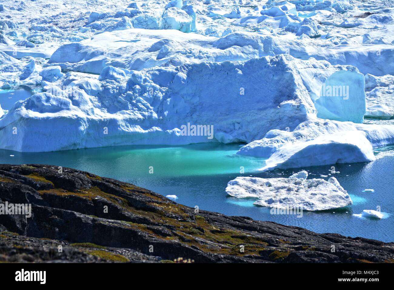 beautiful icebergs in Greenland Ilulissat Disko Bay Stock Photo - Alamy