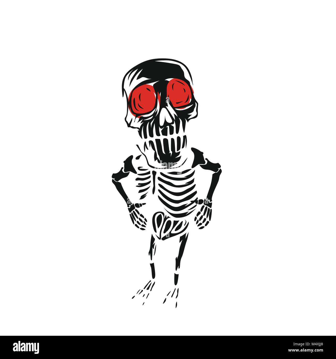 Abstract skeleton with red eyes vector illustration Stock Vector Image ...