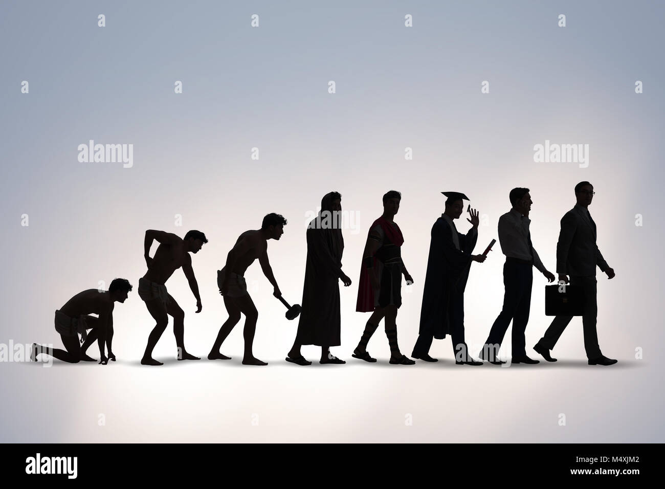 Progression of man mankind from ancient to modern Stock Photo - Alamy