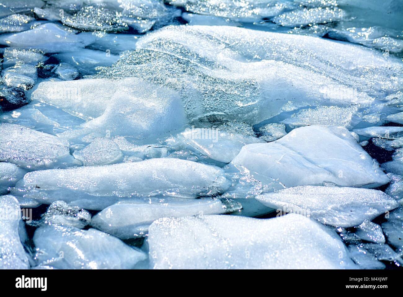 white and black ice in the Disko bay Greenland Ilulissat Icefjord Stock ...