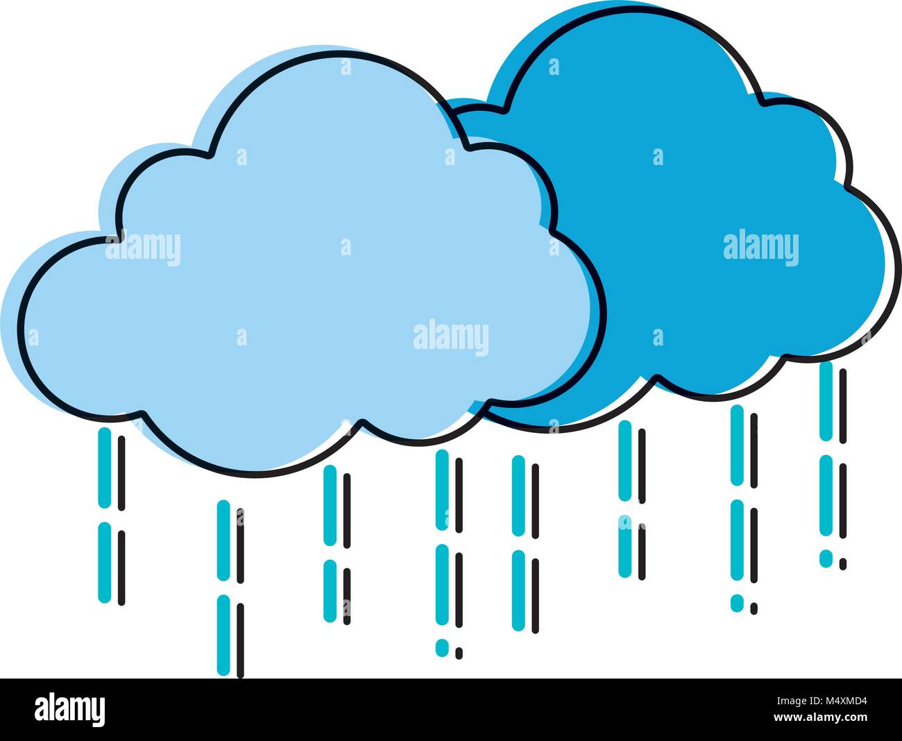 line color nature cloud raining weather in the sky Stock Vector Image ...