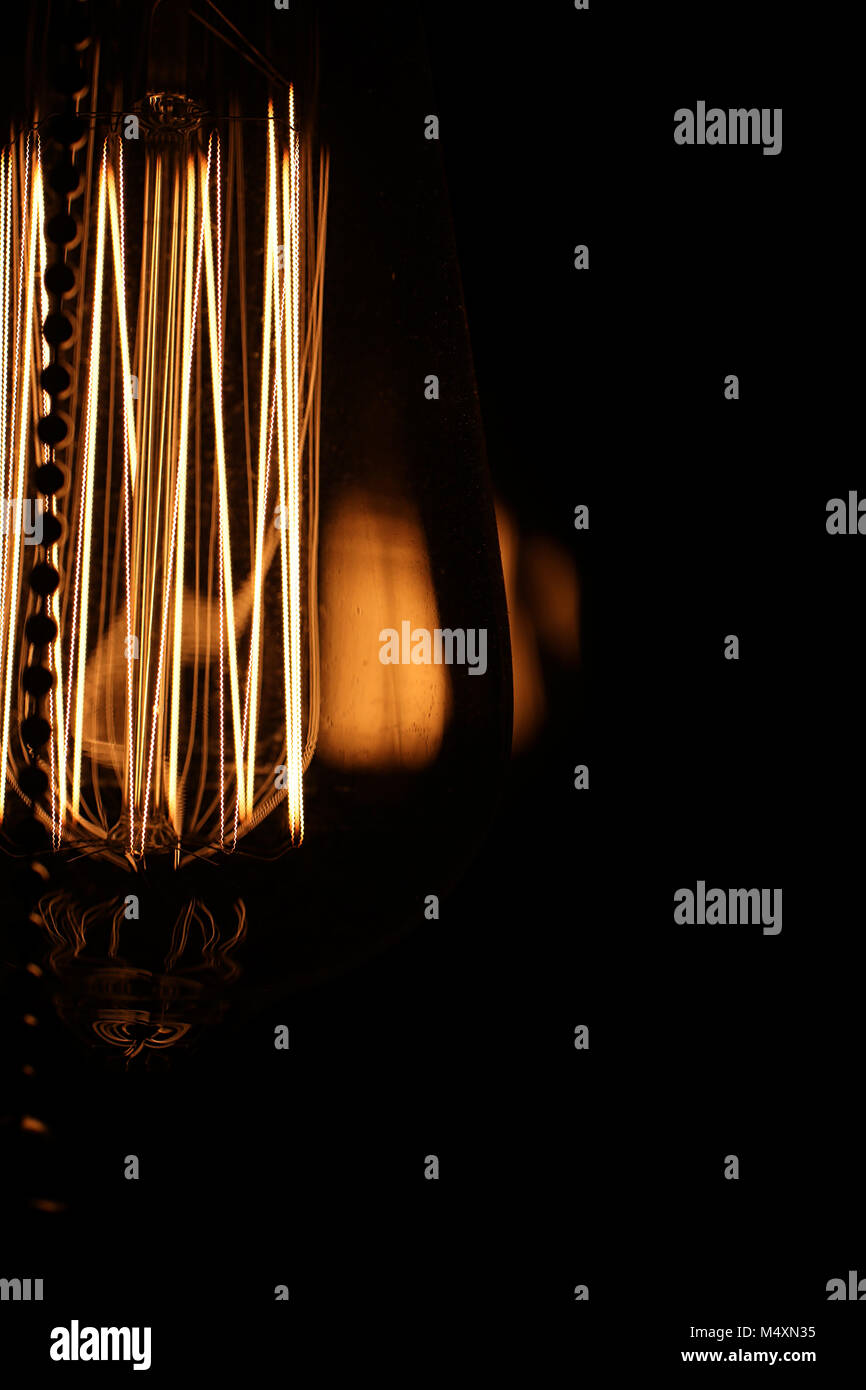 Lamps with tungsten filament. Edison's light bulb. Filament fila Stock ...