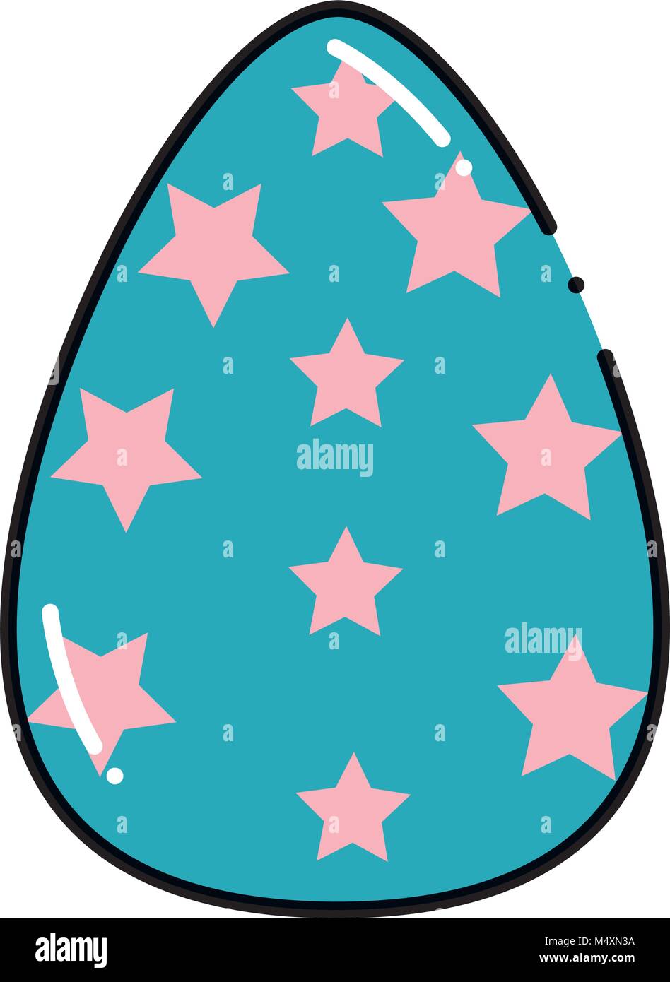 color egg easter with stars decoration to celebration Stock Vector ...
