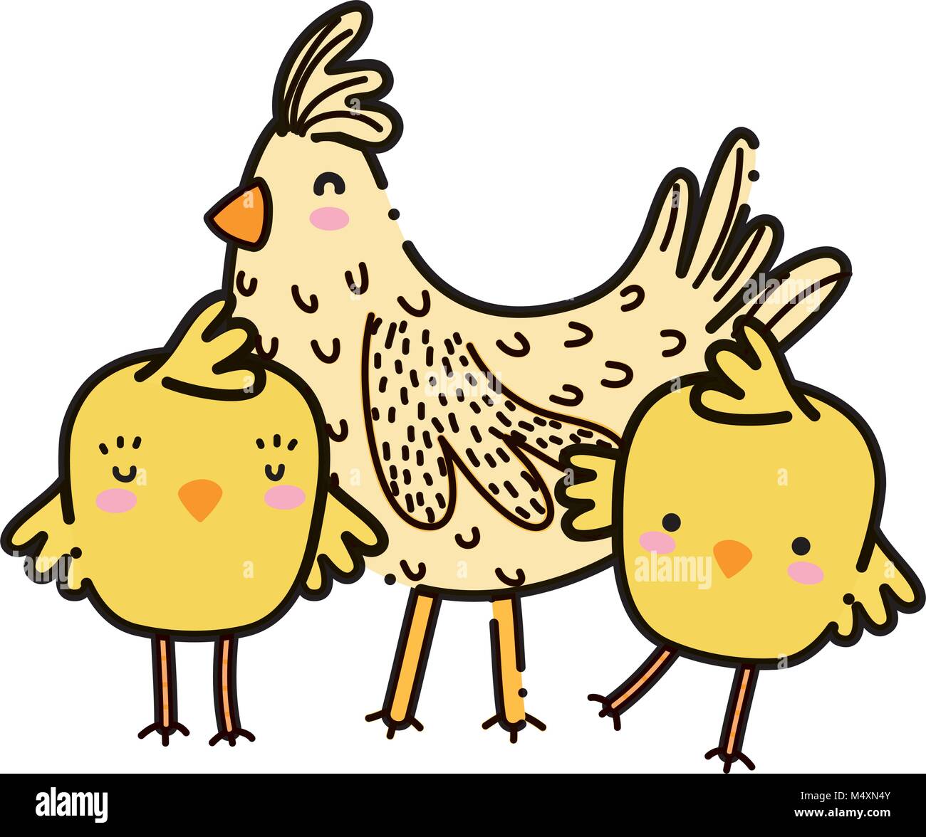color hen with chicks farm bird animals Stock Vector Image & Art - Alamy