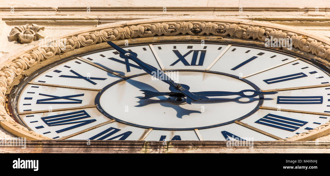 details of ancient clock tower Stock Photo - Alamy