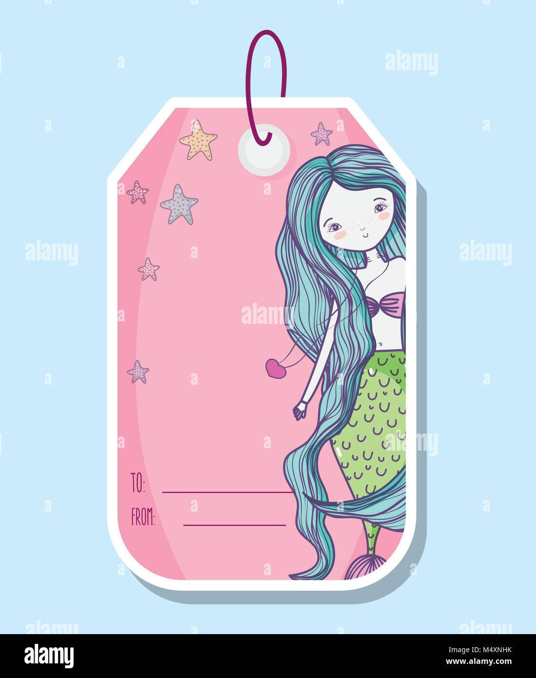 Mermaids printable sheet tag Stock Vector Image & Art - Alamy