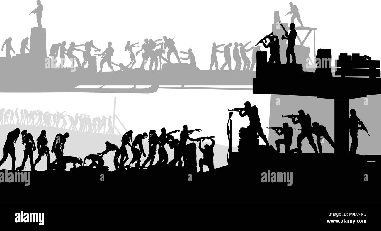 zombies attacking silhouette Stock Vector Image & Art - Alamy