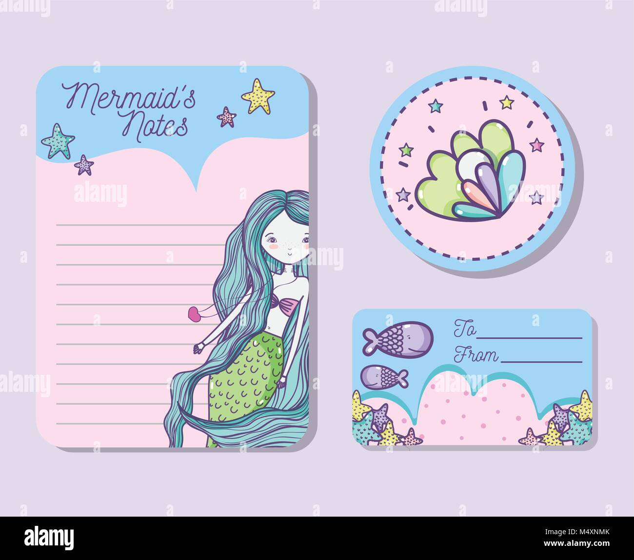 Mermaids printable sheet Stock Vector Image & Art - Alamy