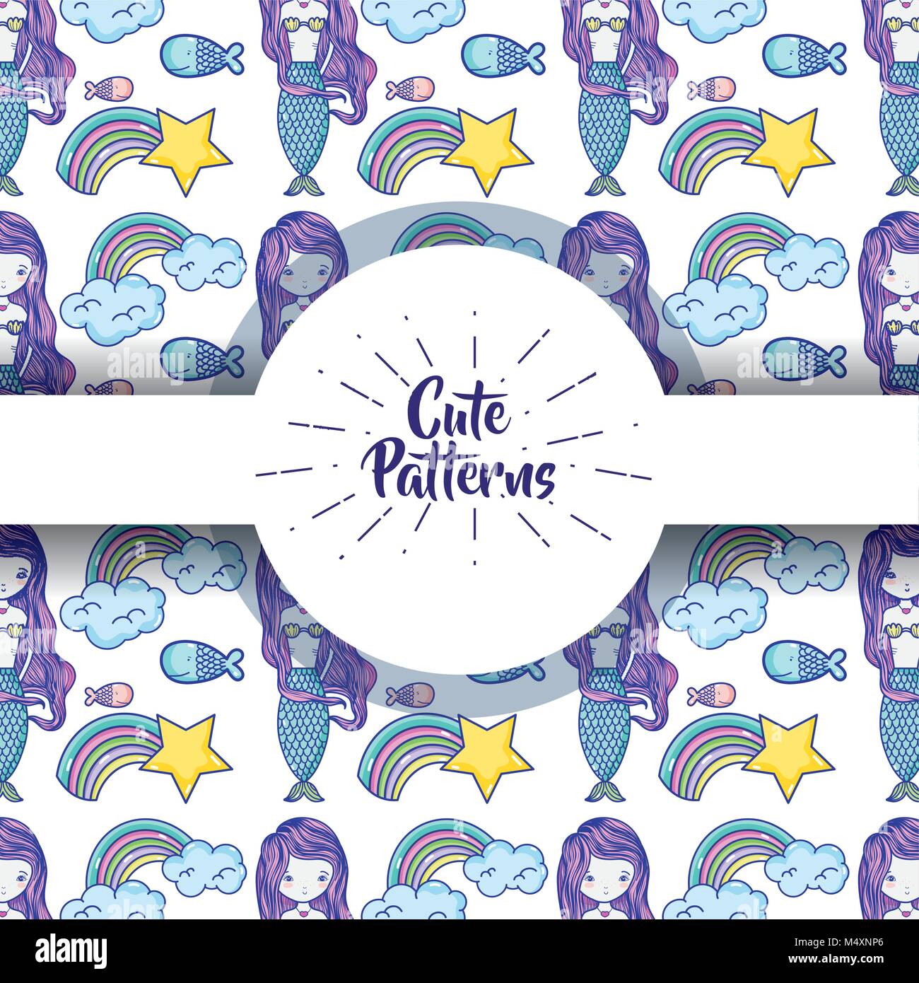 Cute patterns with doodles cartoons background Stock Vector Image & Art ...