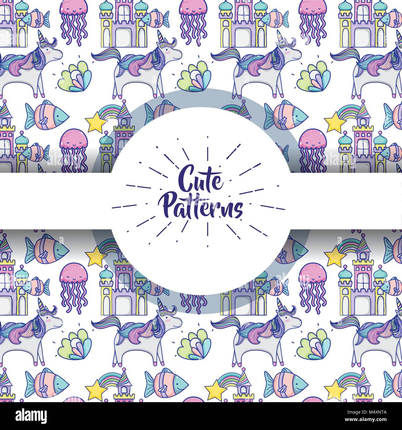 Cute patterns with doodles cartoons background Stock Vector Image & Art ...