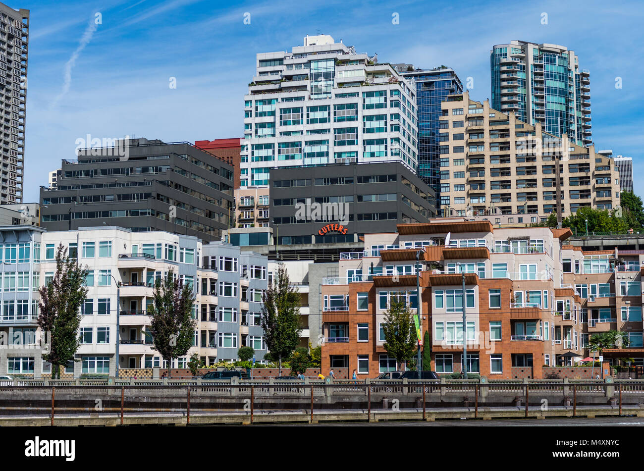 Seattle skyline with office and apartment buildings view from the ...