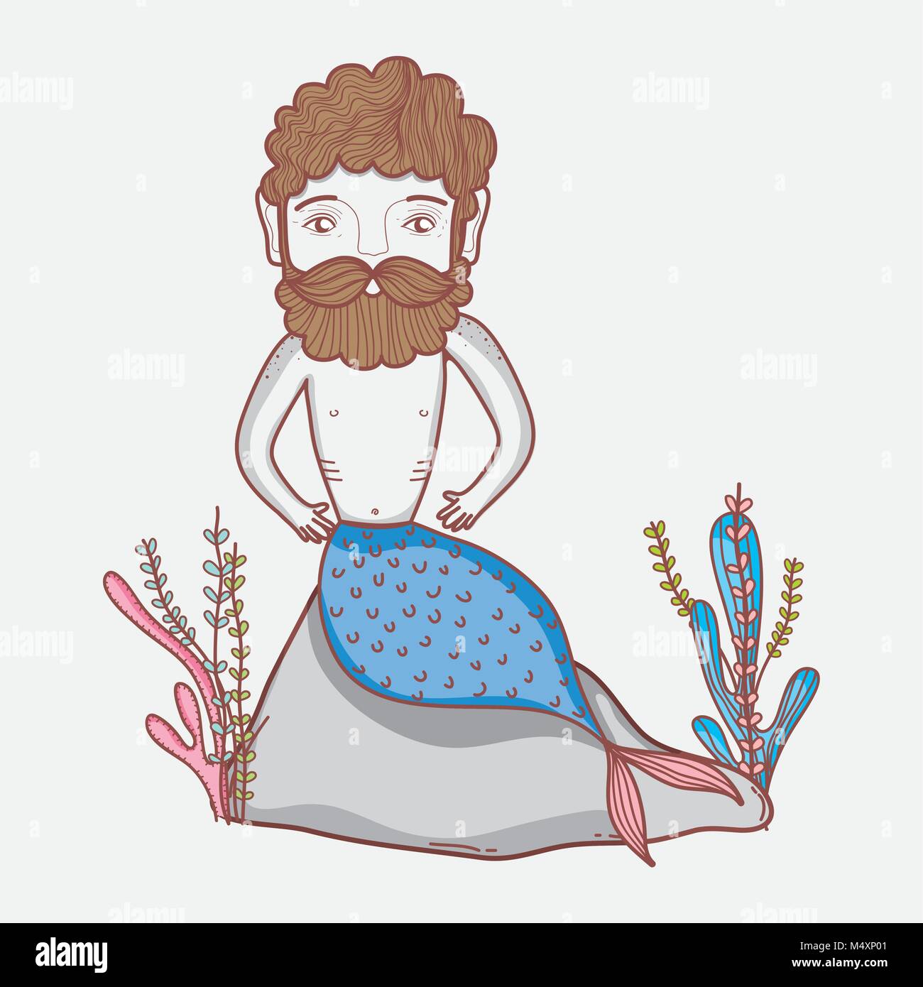 Mermaid man cartoon Stock Vector Image & Art - Alamy