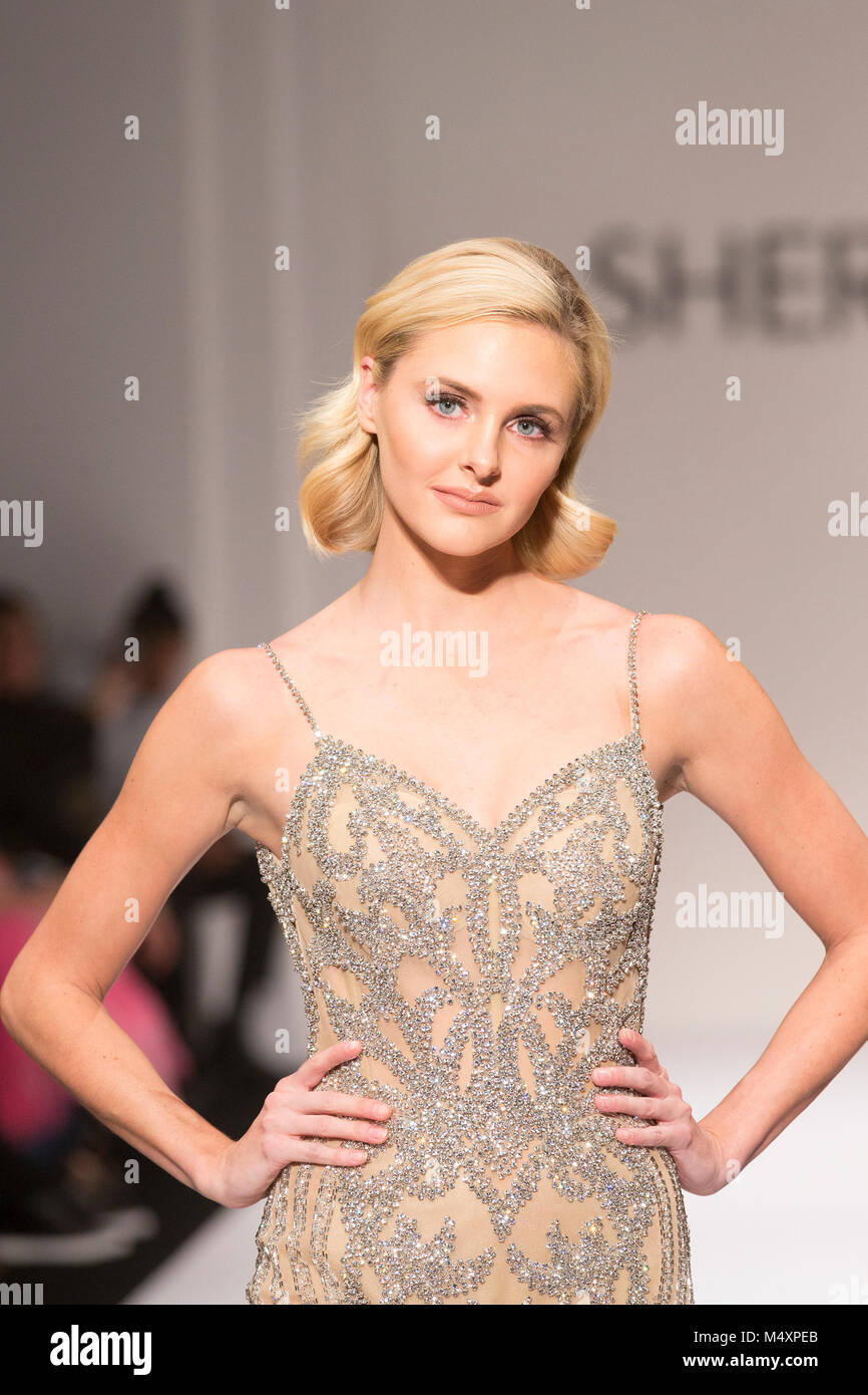 New York, United States. 09th Feb, 2018. Model walks runway for Sherri ...