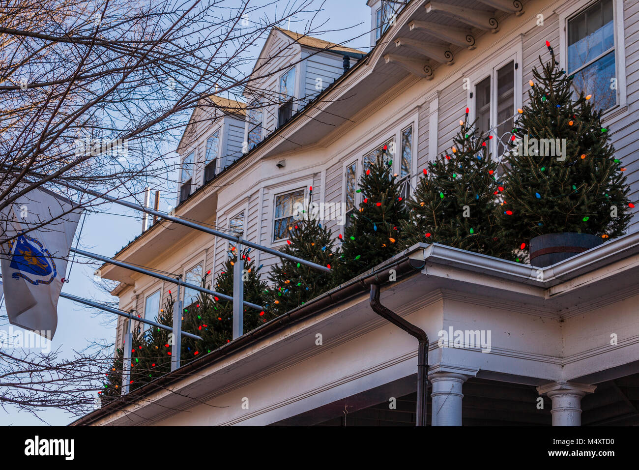 Main Street At Christmas Stockbridge, Massachusetts, USA Stock Photo ...