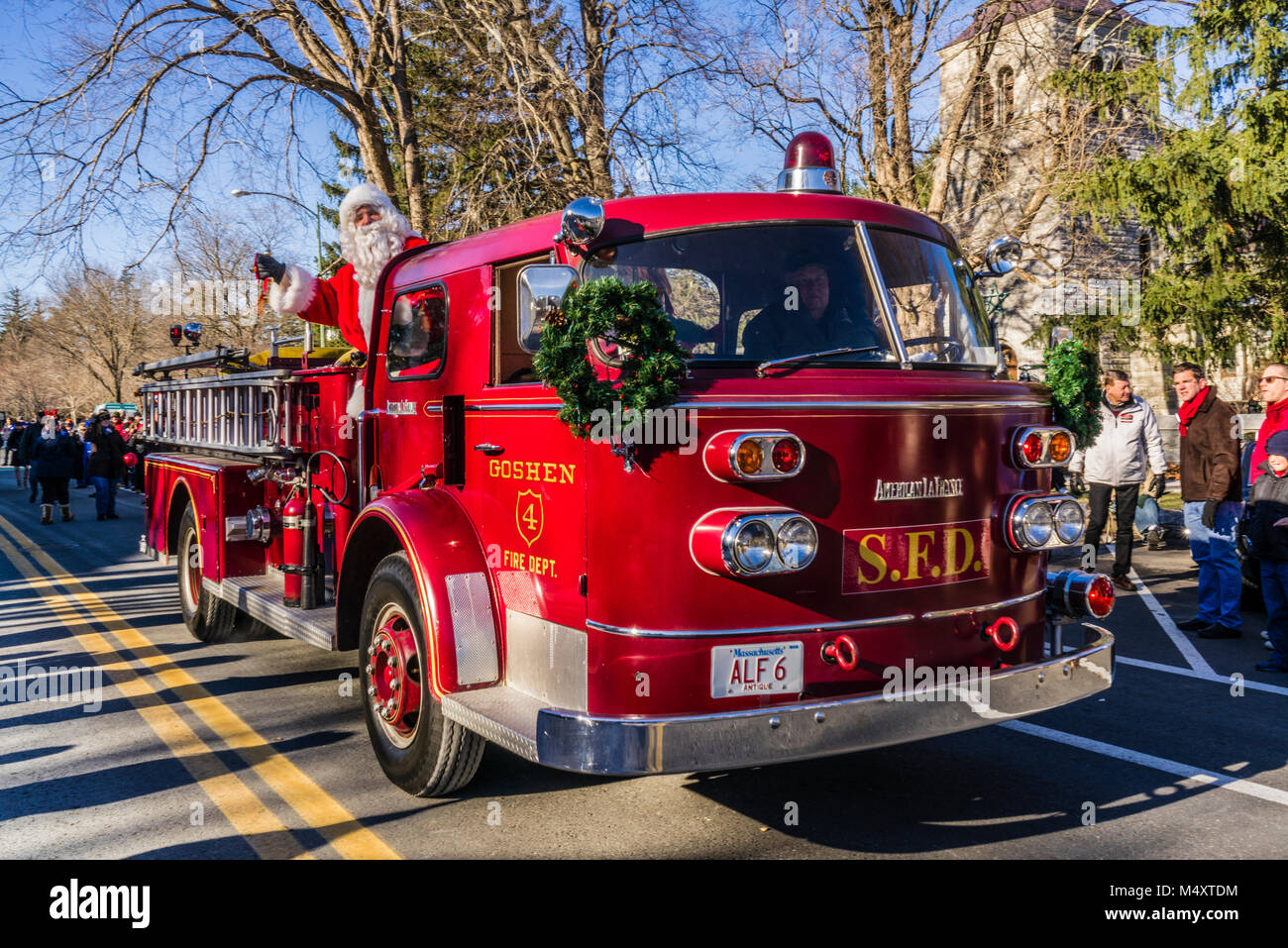 Main Street At Christmas Stockbridge, Massachusetts, USA Stock Photo ...