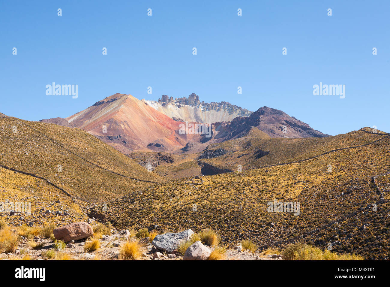 Tunupa volcano from Chatahuana viewpoint. Salar de Uyuni, Bolivia ...